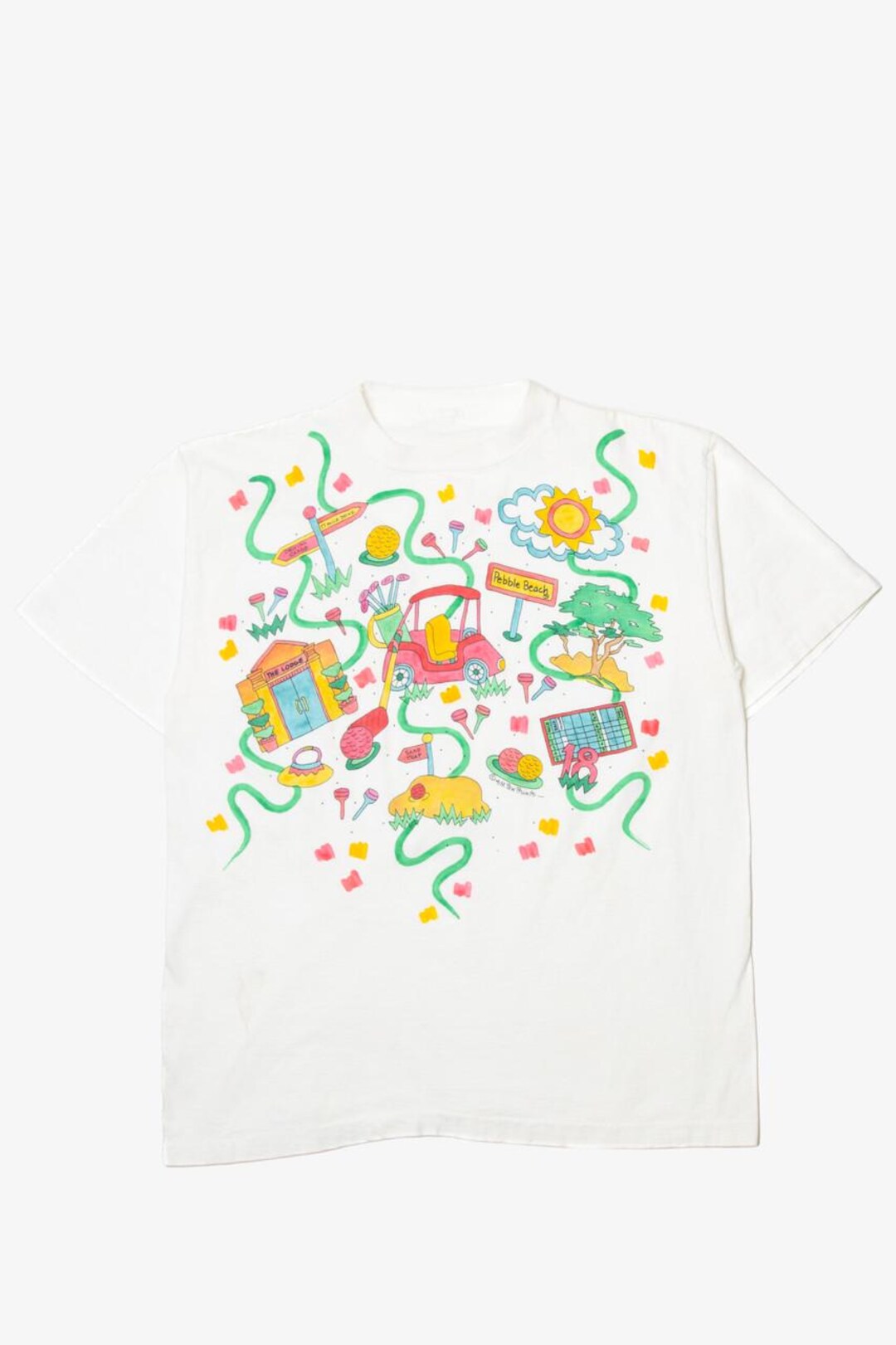 Vintage Cartoon Golf Course Pebble Beach Map T-shirt - Etsy