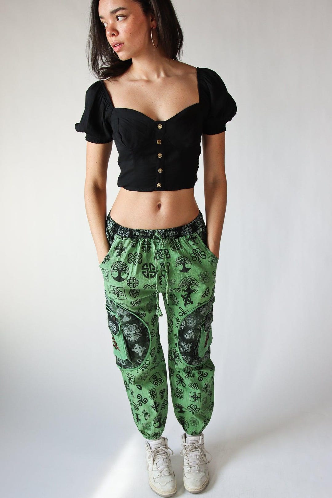 Celtic Symbols Patchwork Cargo Pants - Drawstring Elastic Waistband - Etsy