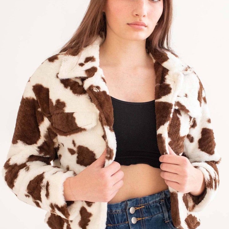 Cow Print Jacket - Etsy