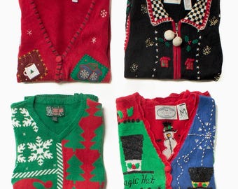Vintage 1990s BP Design Ugly Christmas Sweater Cardigan Large - Etsy
