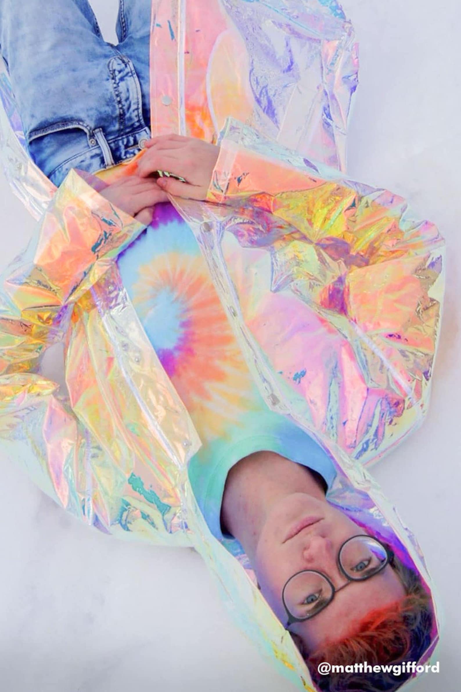 Holographic Jacket - Hologram Rain Coat - Unique Iridescent Rainbow ...