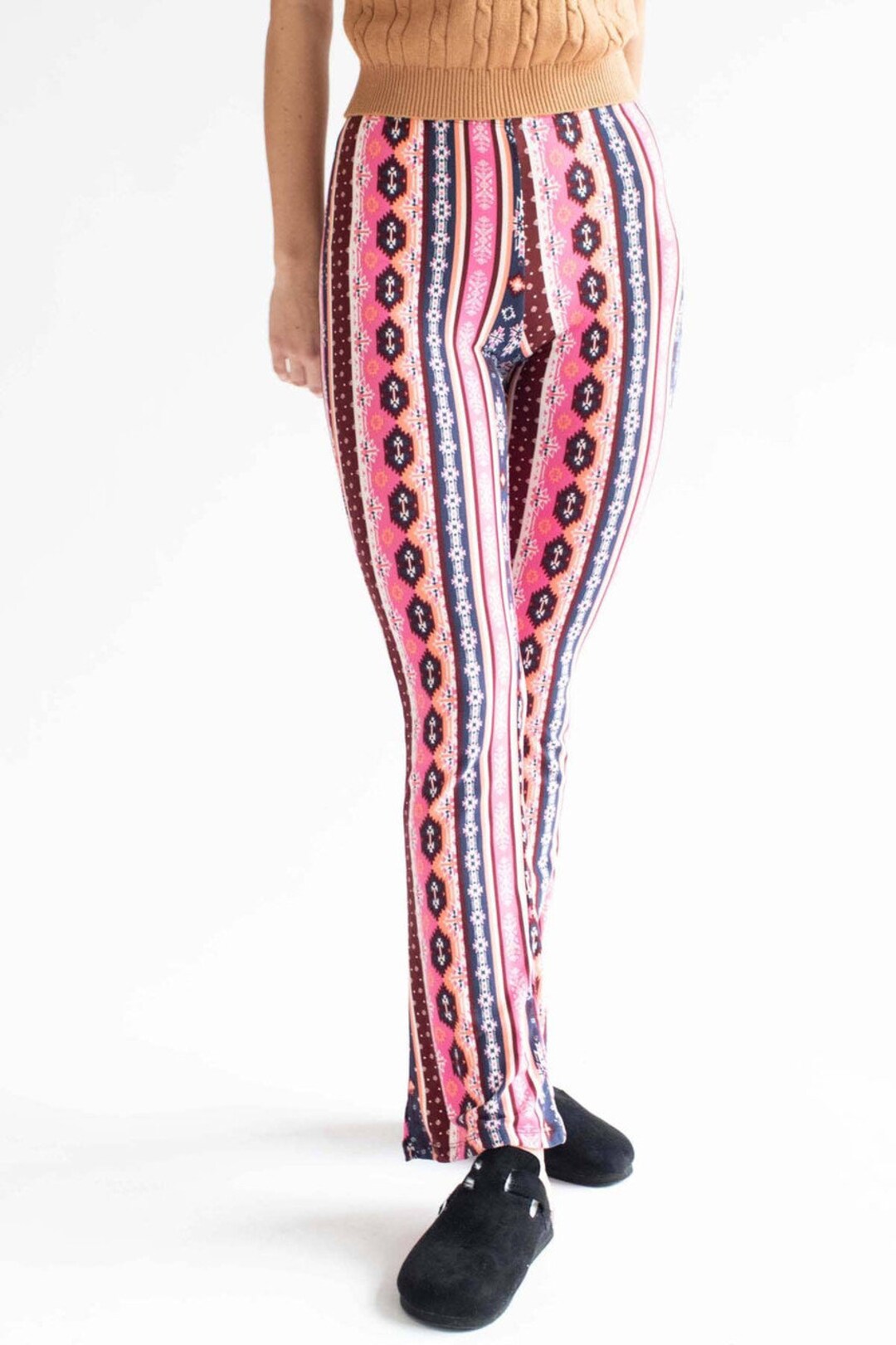 Pink Western Wallpaper Pattern Bell Bottoms - Etsy