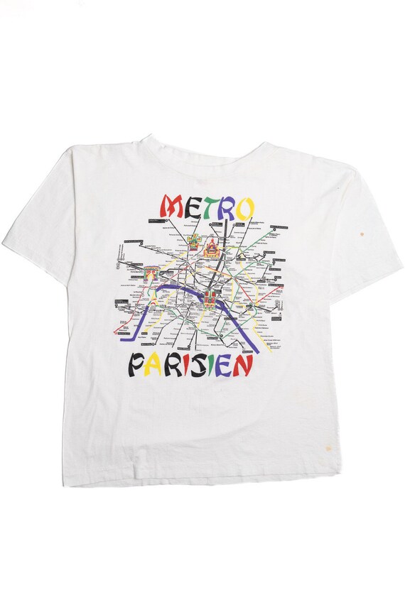 Vintage "Metro Parisien" Paris Metro Map T-Shirt - Gem