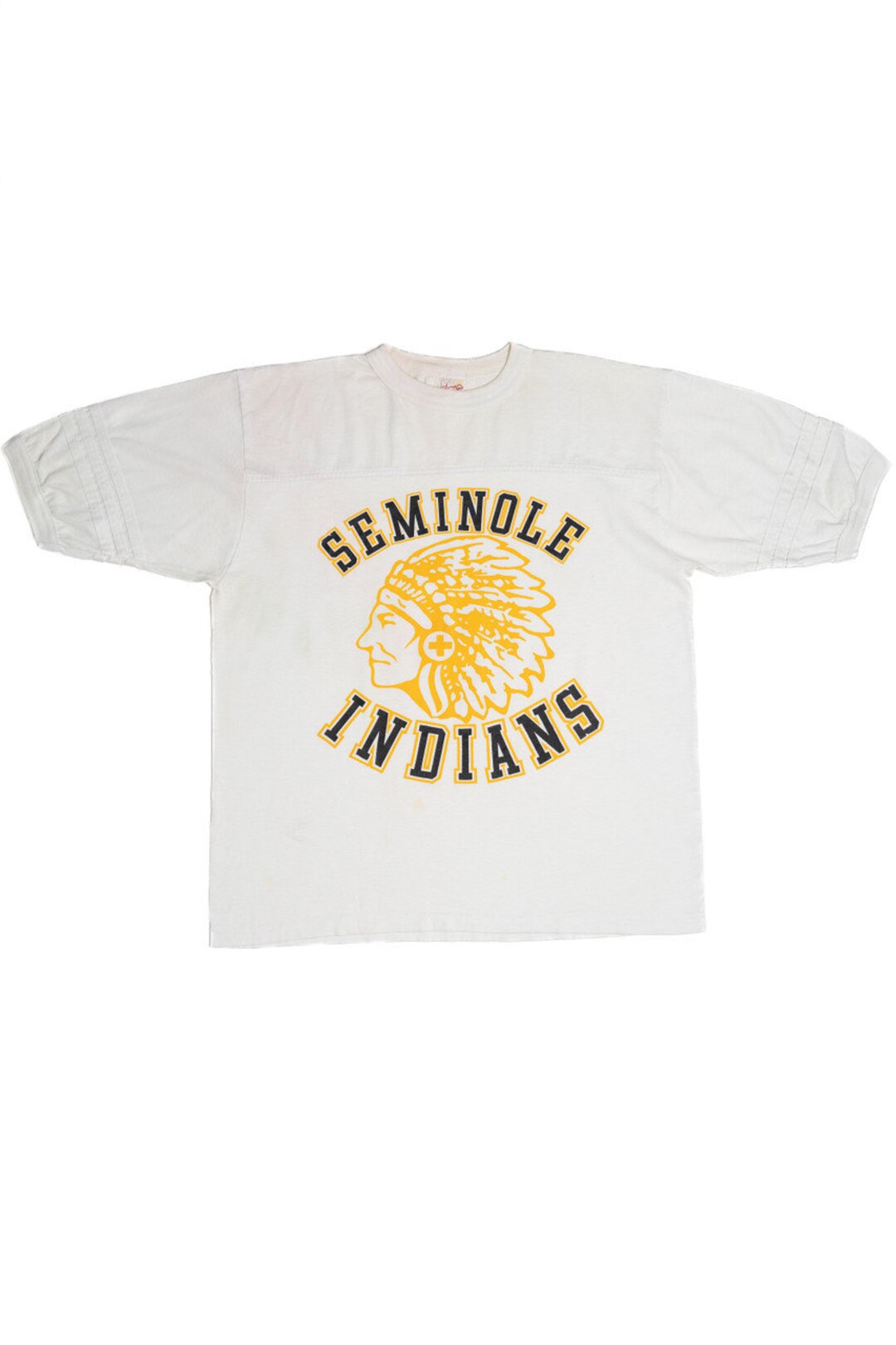 Vintage "seminole Indians" Striped Sleeve T-shirt (1980s) - Etsy