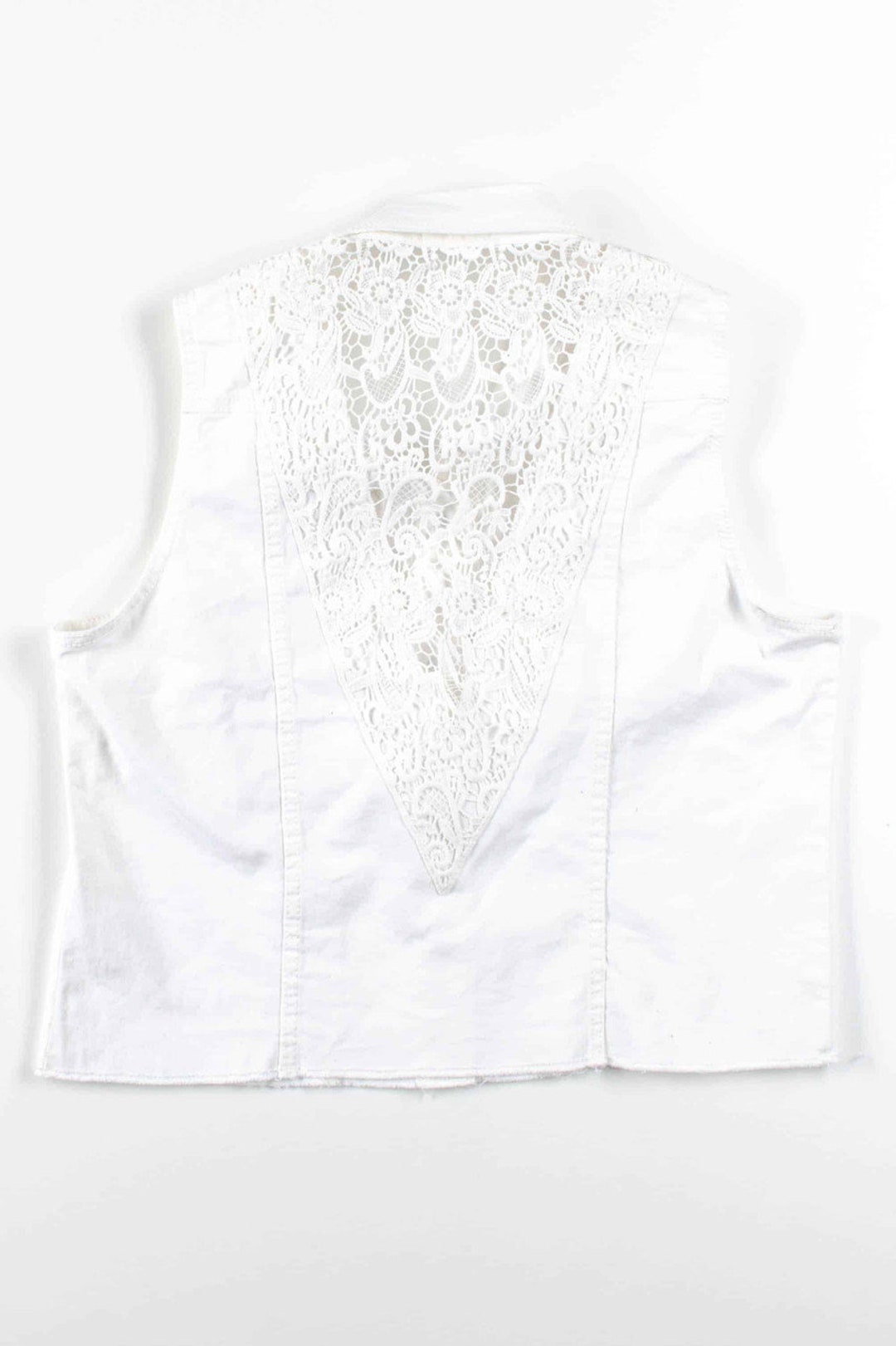 White Lace-backed Vest - Etsy