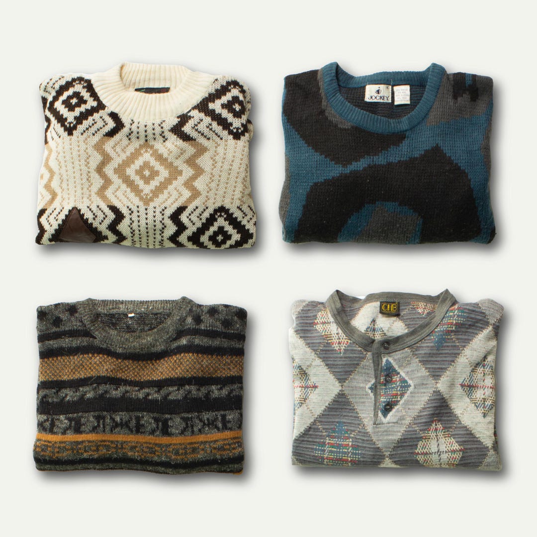 Premium Mystery Vintage 80s Style Sweater - Unisex Colorful Sweater for ...