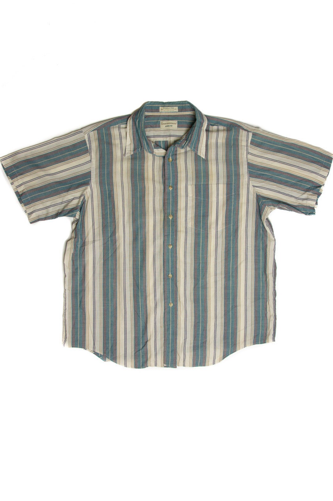 Vintage Tournament Green Striped Button up Shirt - Etsy
