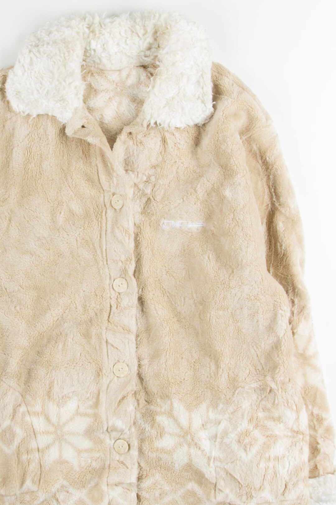 Cream Fair Isle Faux Fur Coat - Etsy