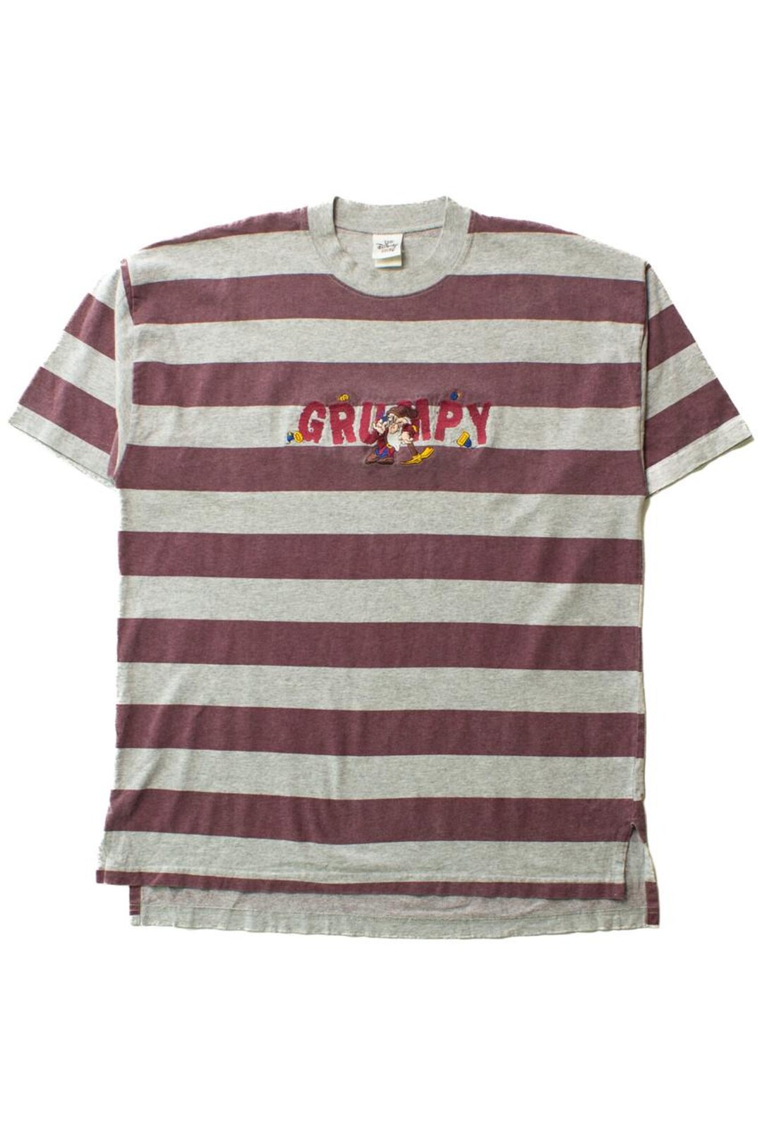 Vintage Striped Embroidered Grumpy Dwarf T-shirt 1990s - Etsy