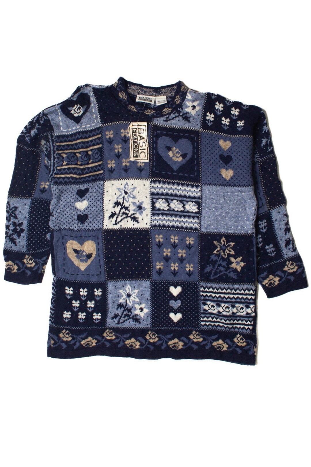 Vintage Cottagecore Patchwork Basic Editions Sweater - Etsy