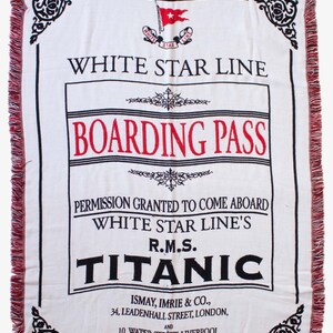 Titanic Boarding Pass Blanket (2000s) - Etsy