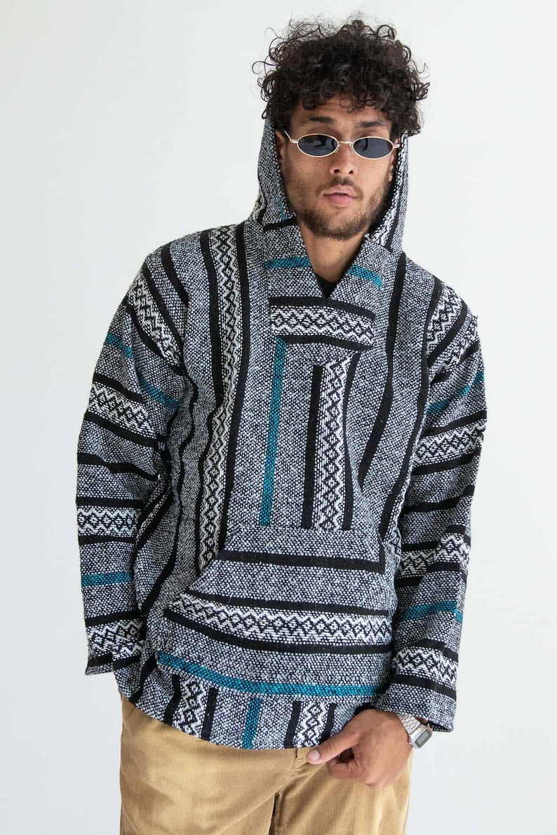 Charcoal Greca Baja Hoodie Drug Rug Hoodie Unisex Baja - Etsy