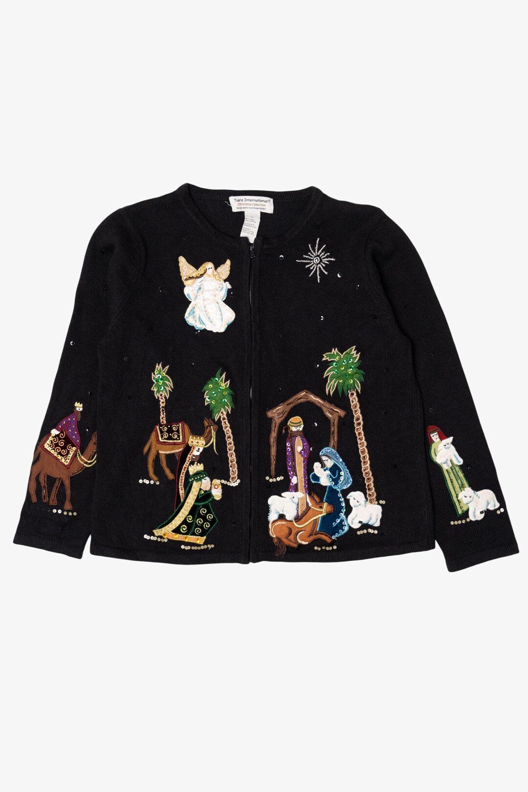 Vintage Black Nativity Scene Ugly Christmas Cardigan (2000s) - Etsy