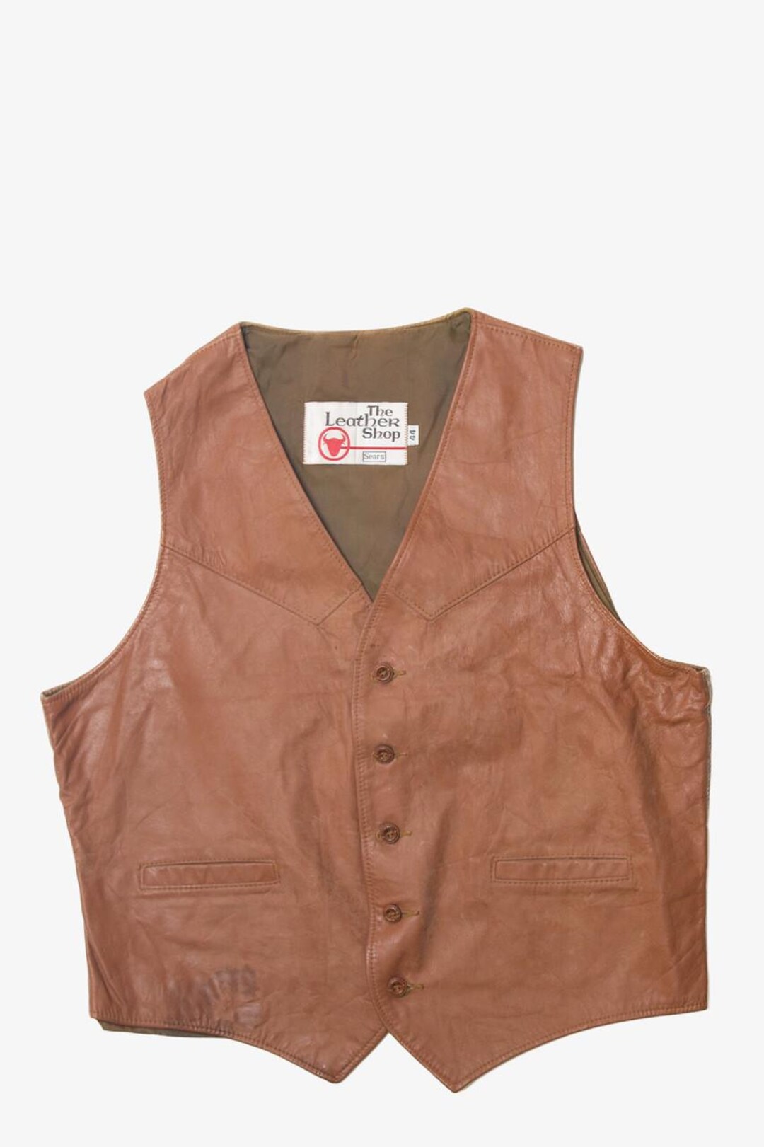 Vintage Sears Leather Work Vest (1990s) - Etsy