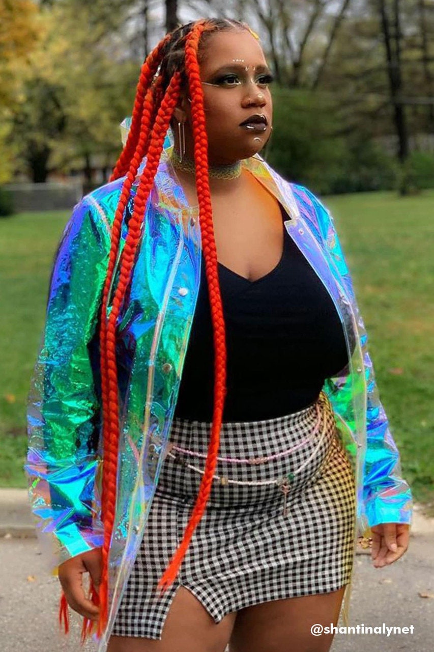 Holographic Jacket - Hologram Rain Coat - Unique Iridescent Rainbow ...