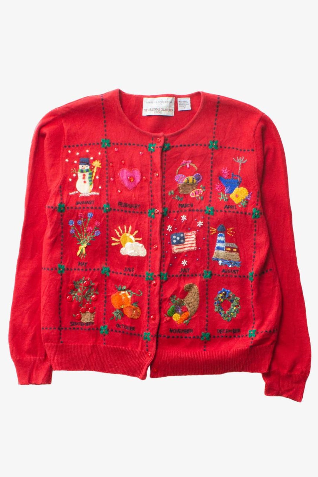 Vintage Month Themes Cardigan Sweater (2002) - Etsy