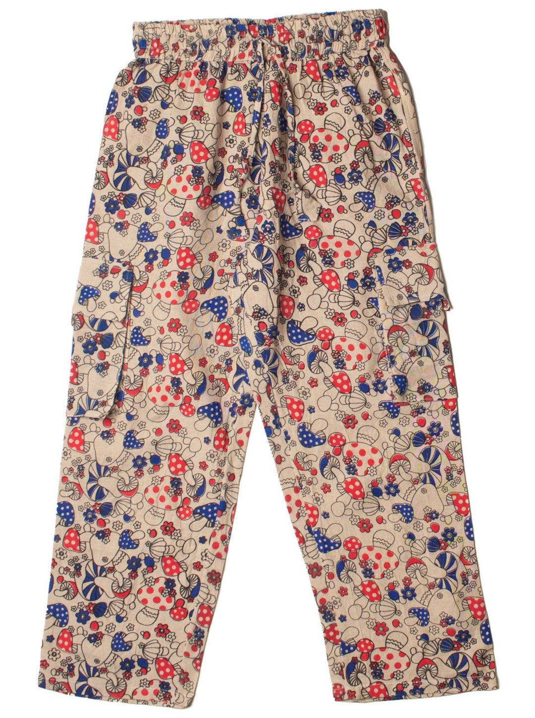 Red & Blue Mushroom Floral Cargo Pants - Etsy