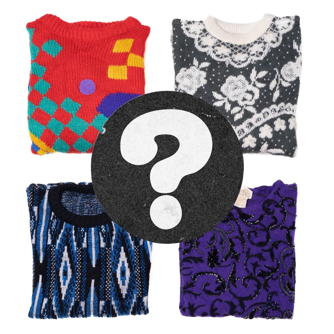 Premium Mystery Vintage 80s Style Sweater Unisex Colorful Sweater for ...