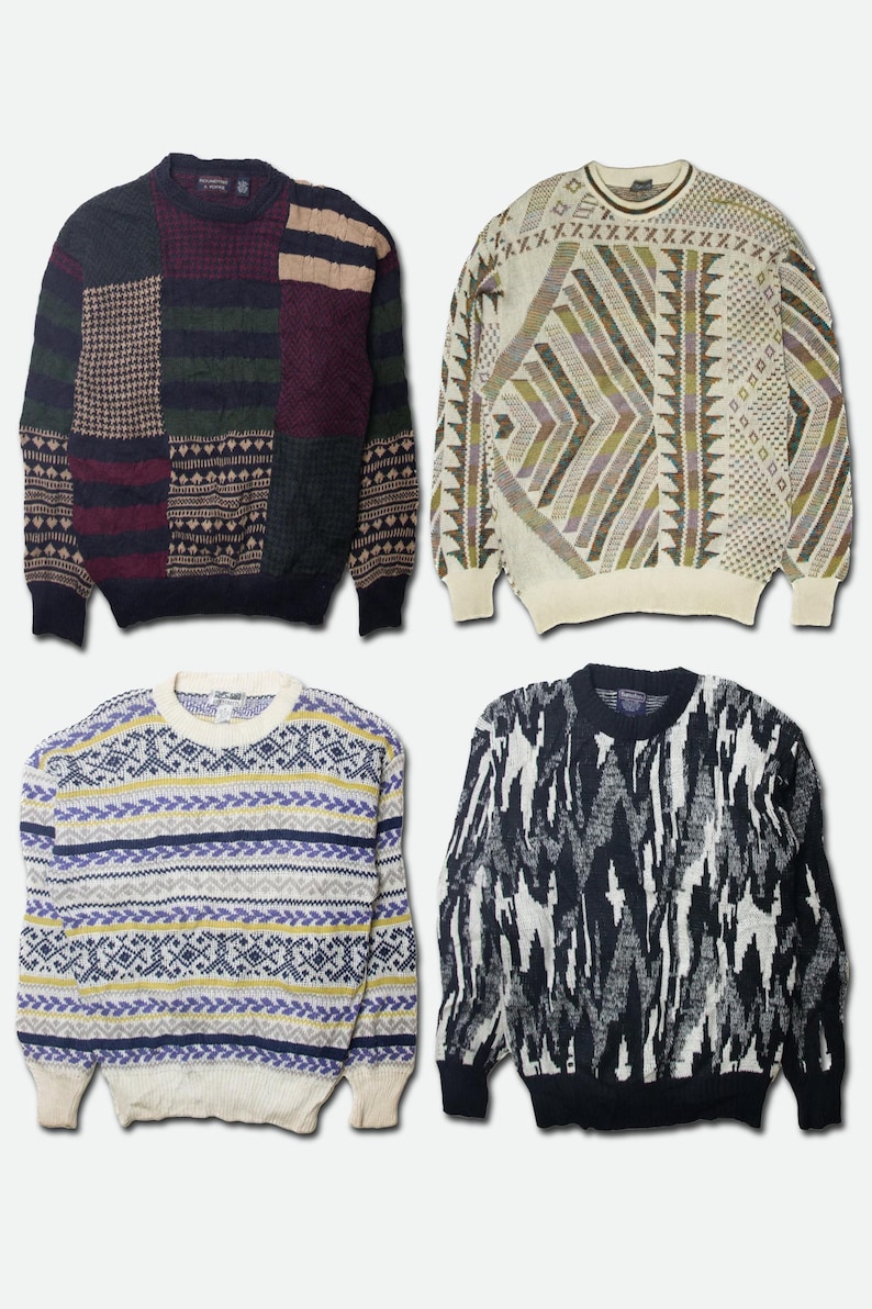 Premium Mystery Vintage 80s Style Sweater - Unisex Colorful Sweater for ...