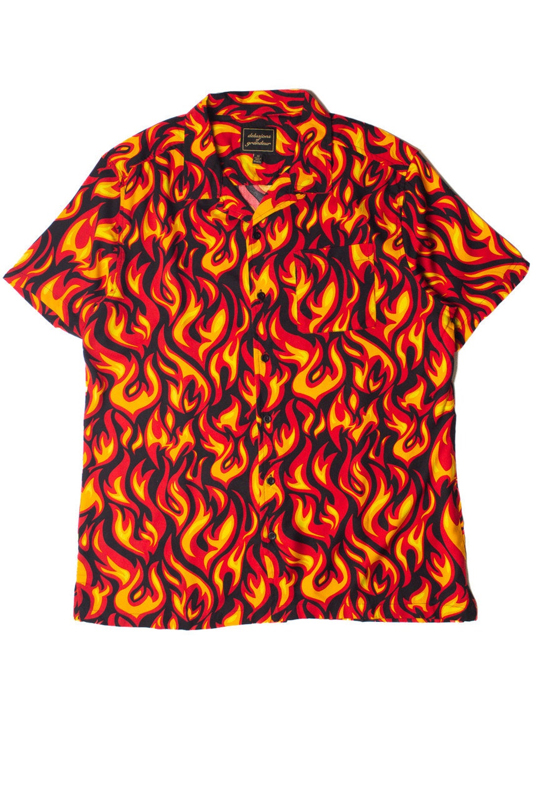 Y2K Full Flames Button up Shirt - Etsy
