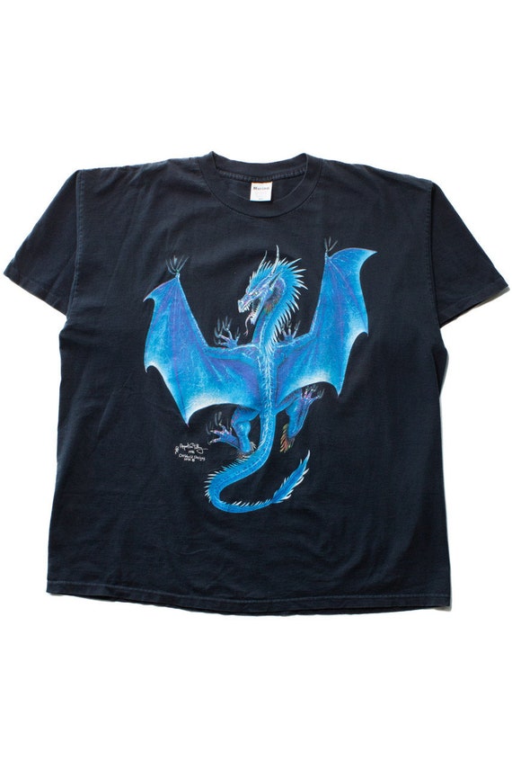 Vintage dragon shirt blue - Gem