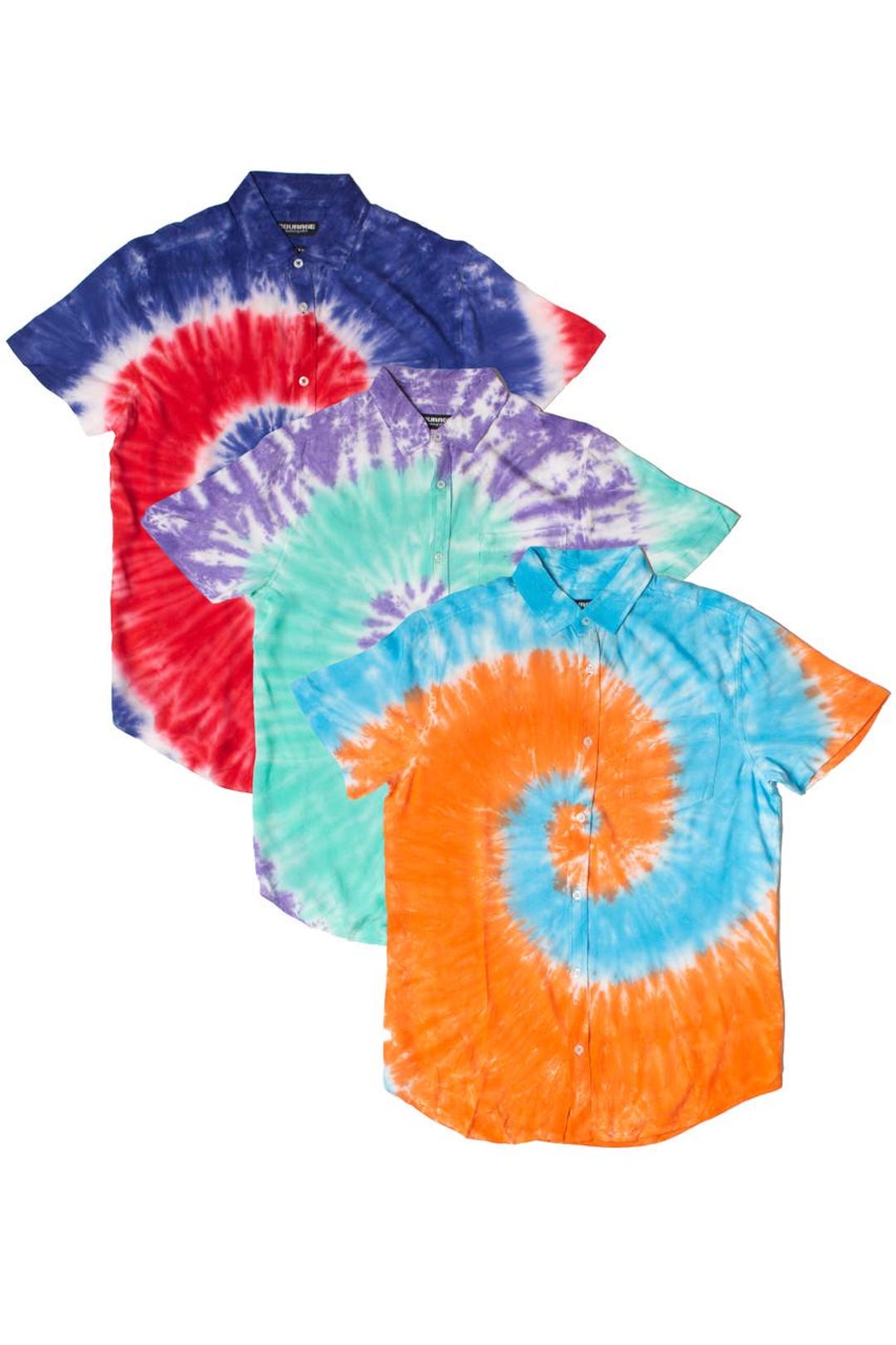 Rayon Tie Dye Button up Shirt - Etsy