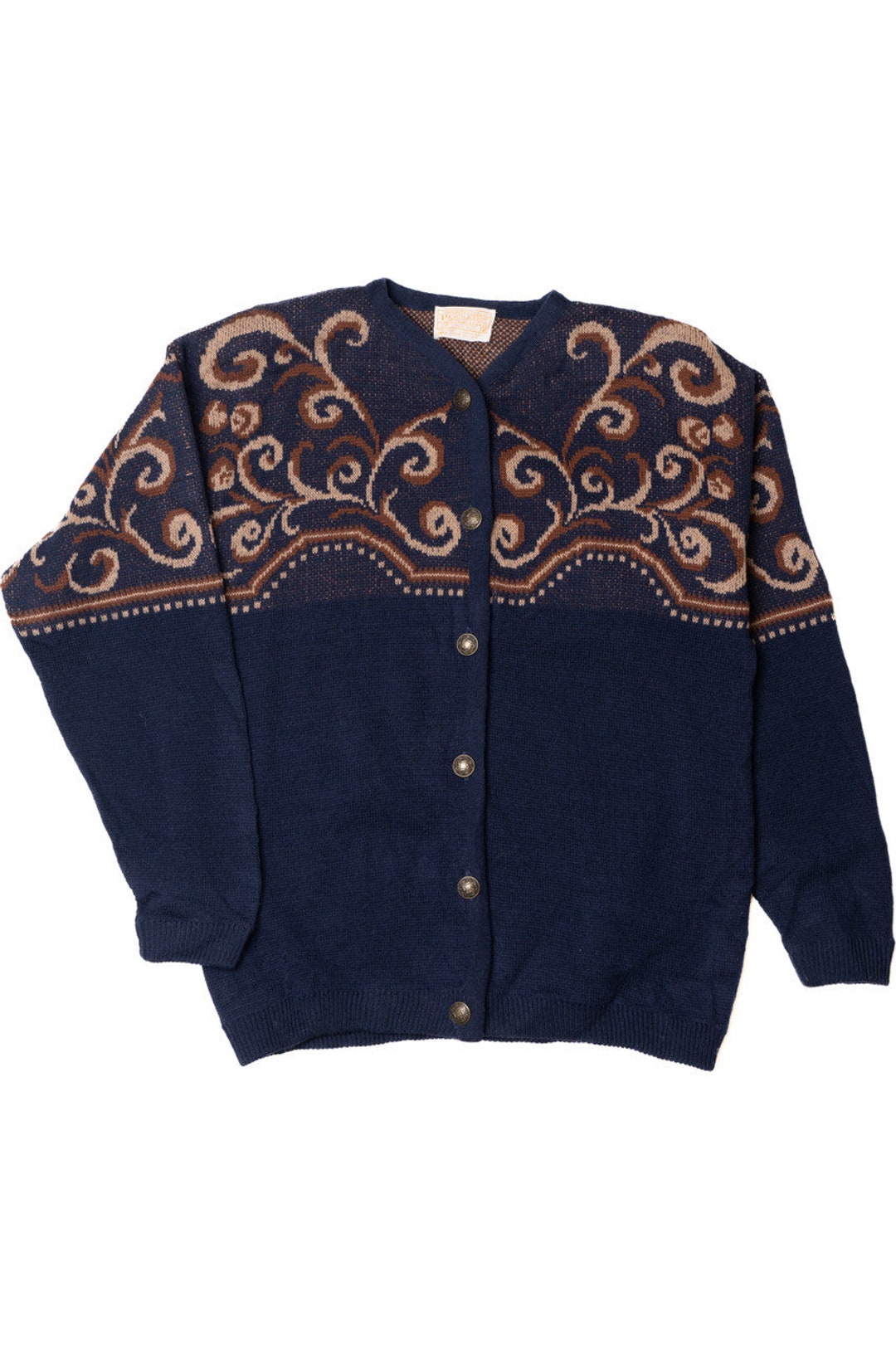 Vintage Navy Pendleton Cardigan Sweater - Etsy