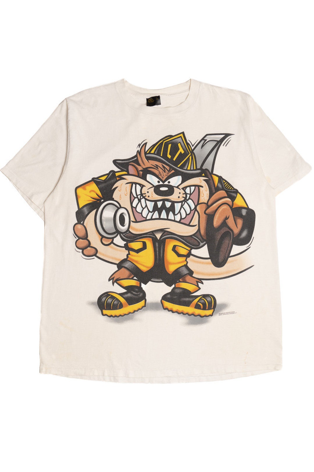 Vintage 1994 Taz Looney Tunes Fireman Front/back Print T-shirt - Etsy
