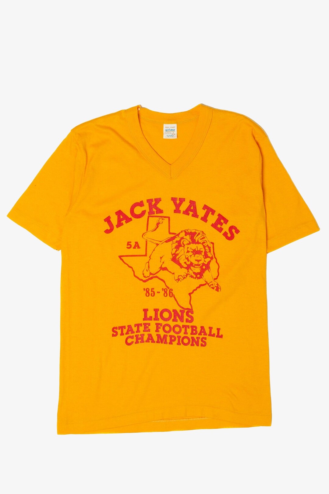 Vintage Jack Yates Lions State Football Champions Texas T-shirt (1980s ...