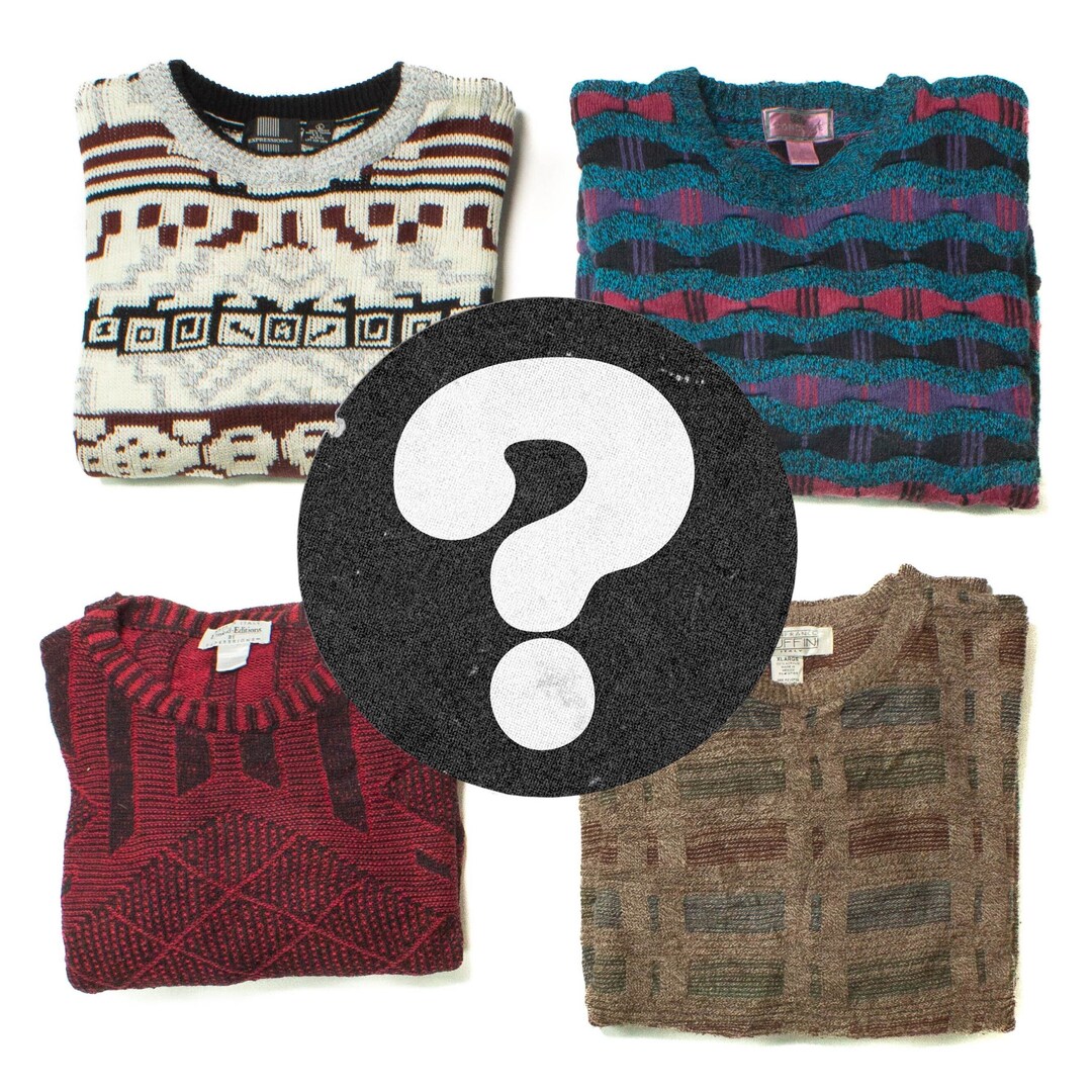 Premium Mystery Vintage 80s Style Sweater Unisex Colorful Sweater for ...