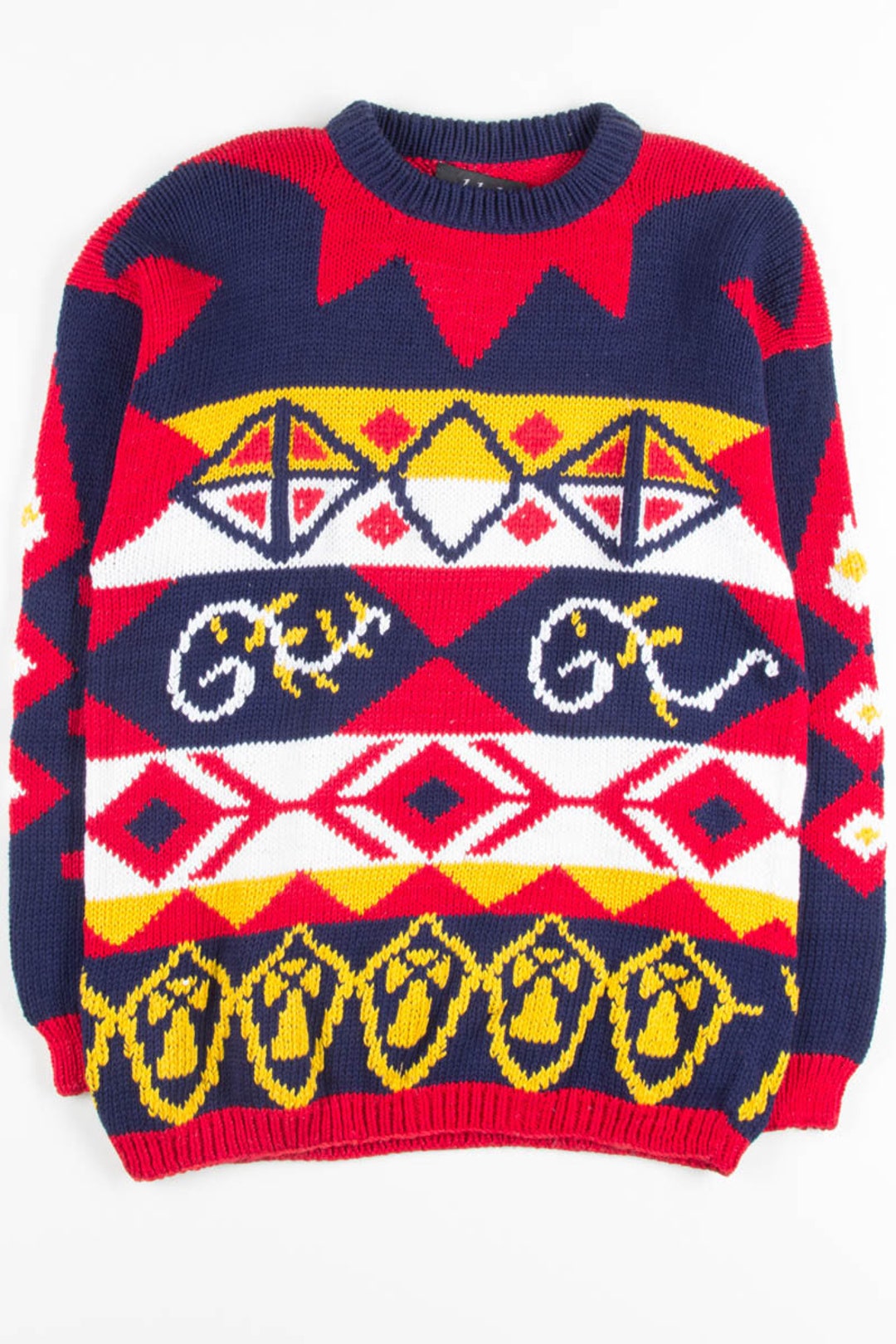 Vintage Diamond Pattern Sweater - Etsy