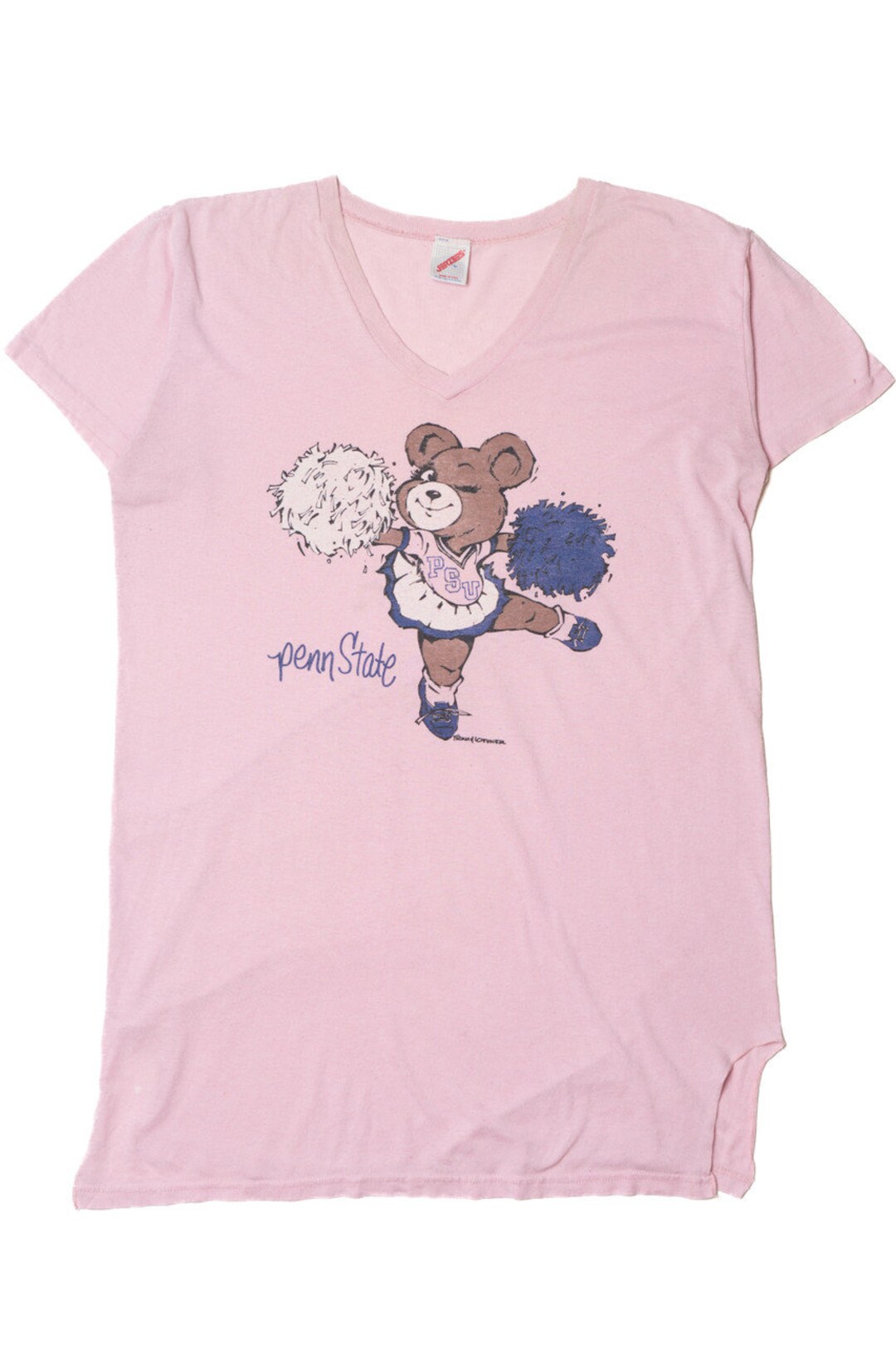 Vintage "penn State" Cheerleader Bear Extra Long T-shirt - Etsy