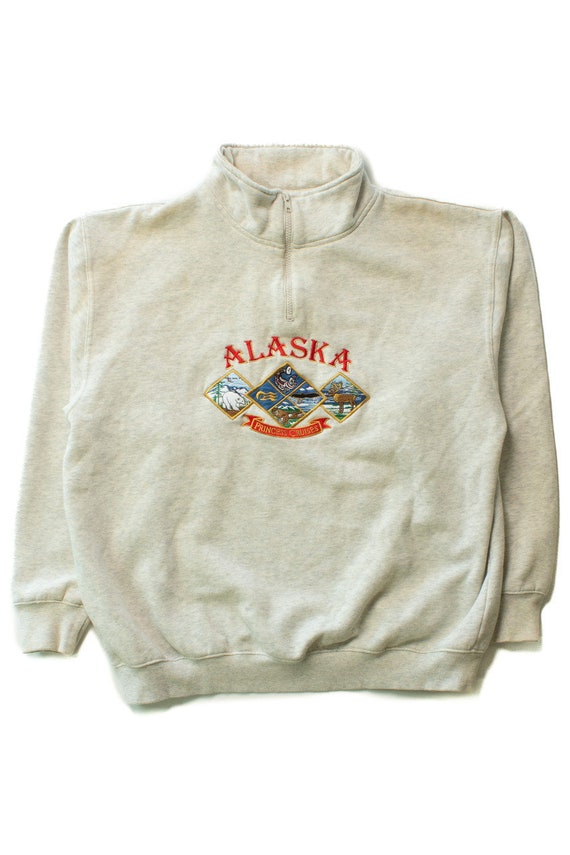 Vintage Alaska Princess Cruises Cream Sweatshirt XXL … - Gem
