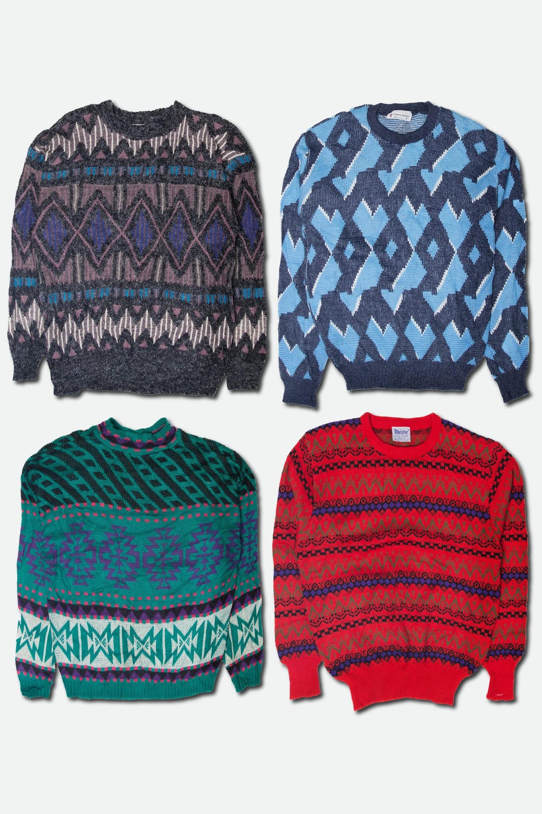 Premium Mystery Vintage 80s Style Sweater - Unisex Colorful Sweater for ...