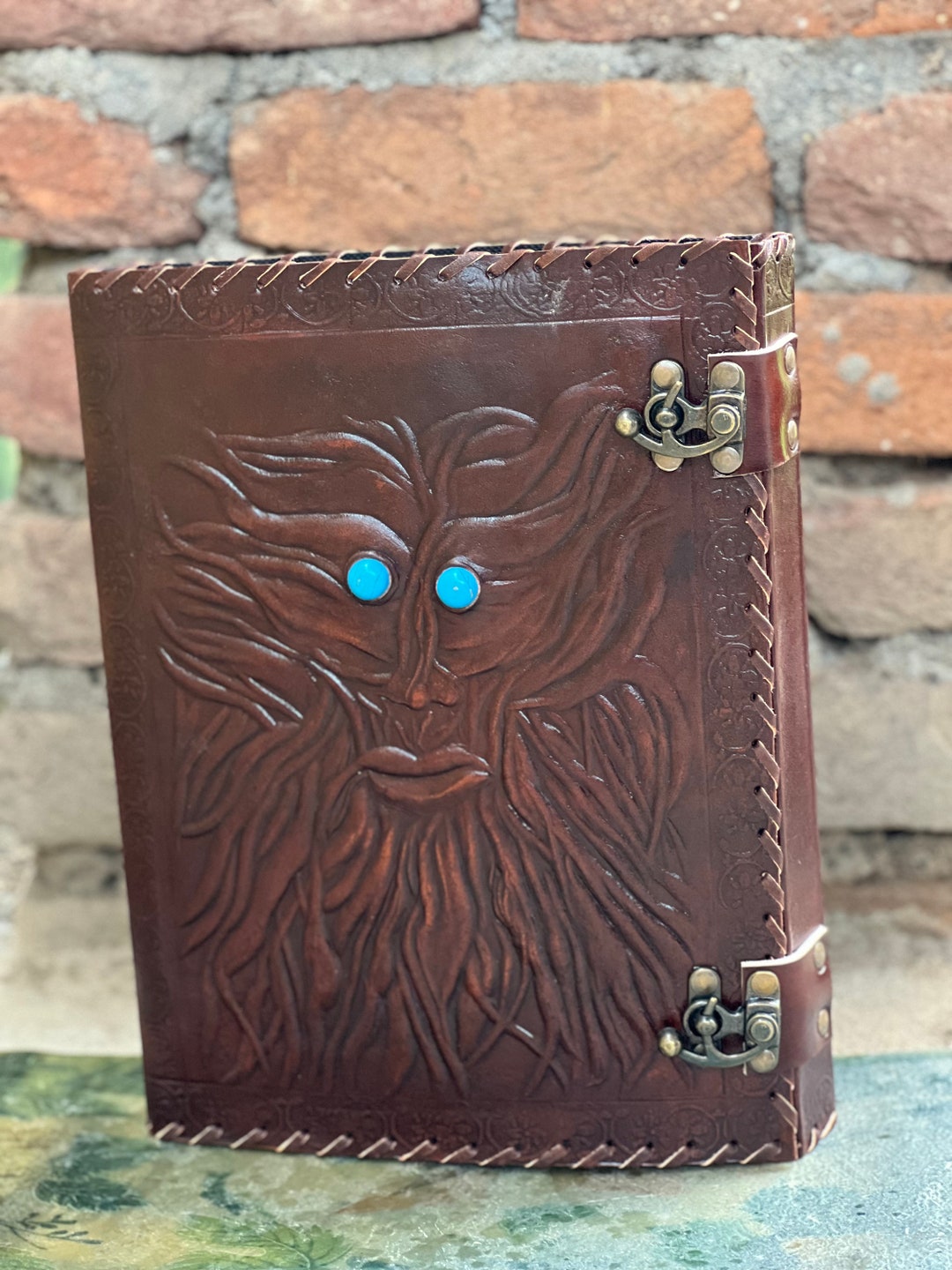 3/4 Ring Binder File Folder A4 Genuine Leather Handmade the Family Tree ...