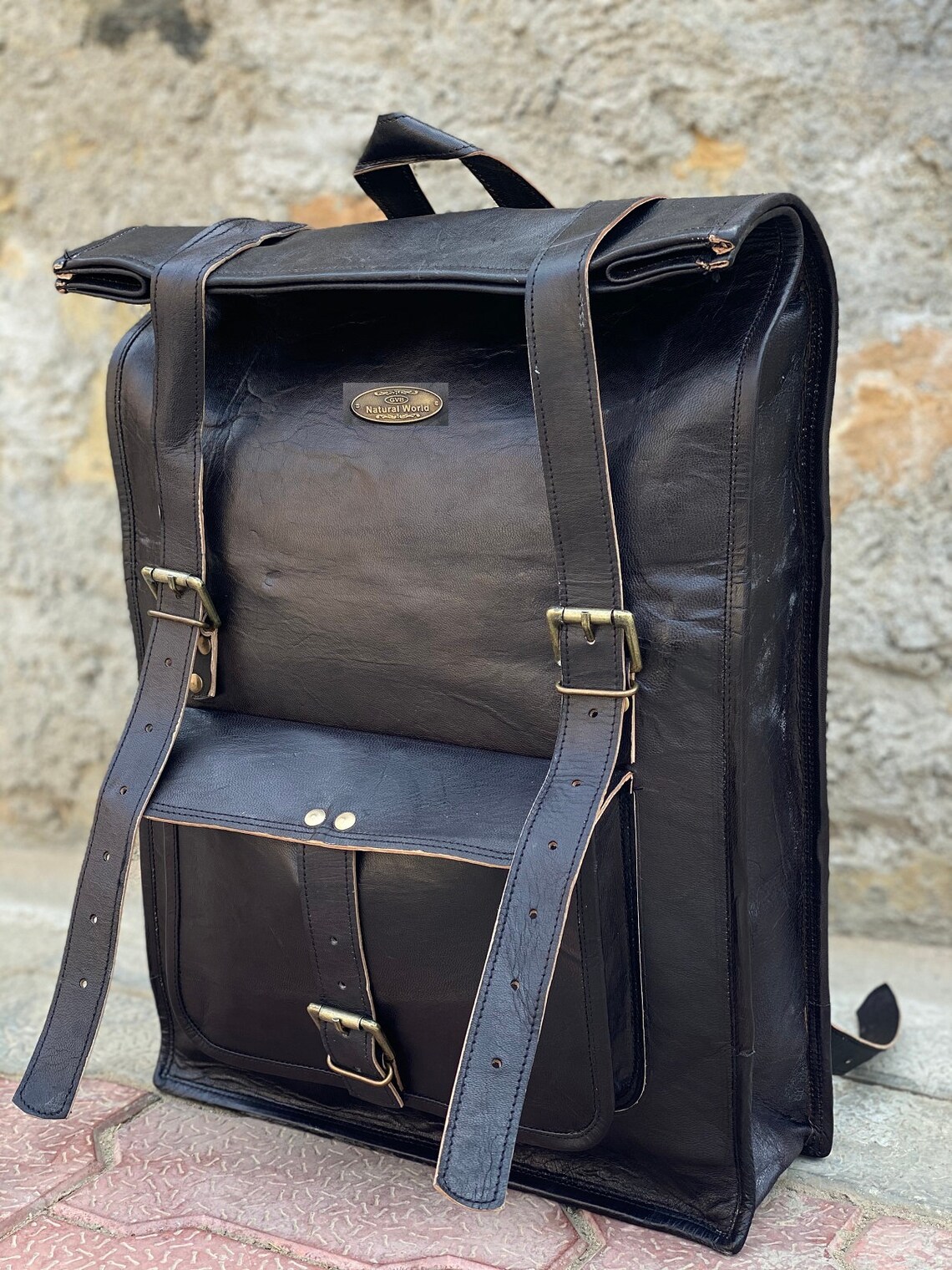 Genuine Vintage Leather Large Backpack for Laptop Notebook - Etsy