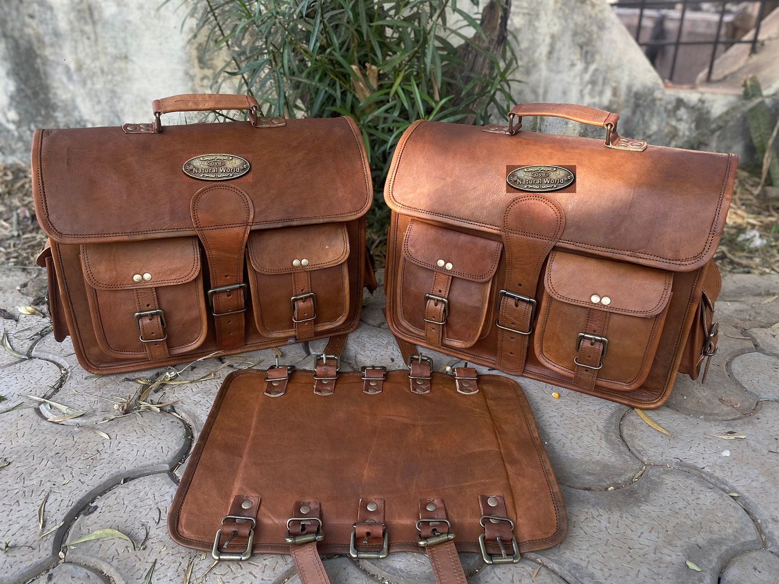 Goat Hide Leather Motorcycle Saddle Bags: Pannier Set of 2 - Etsy