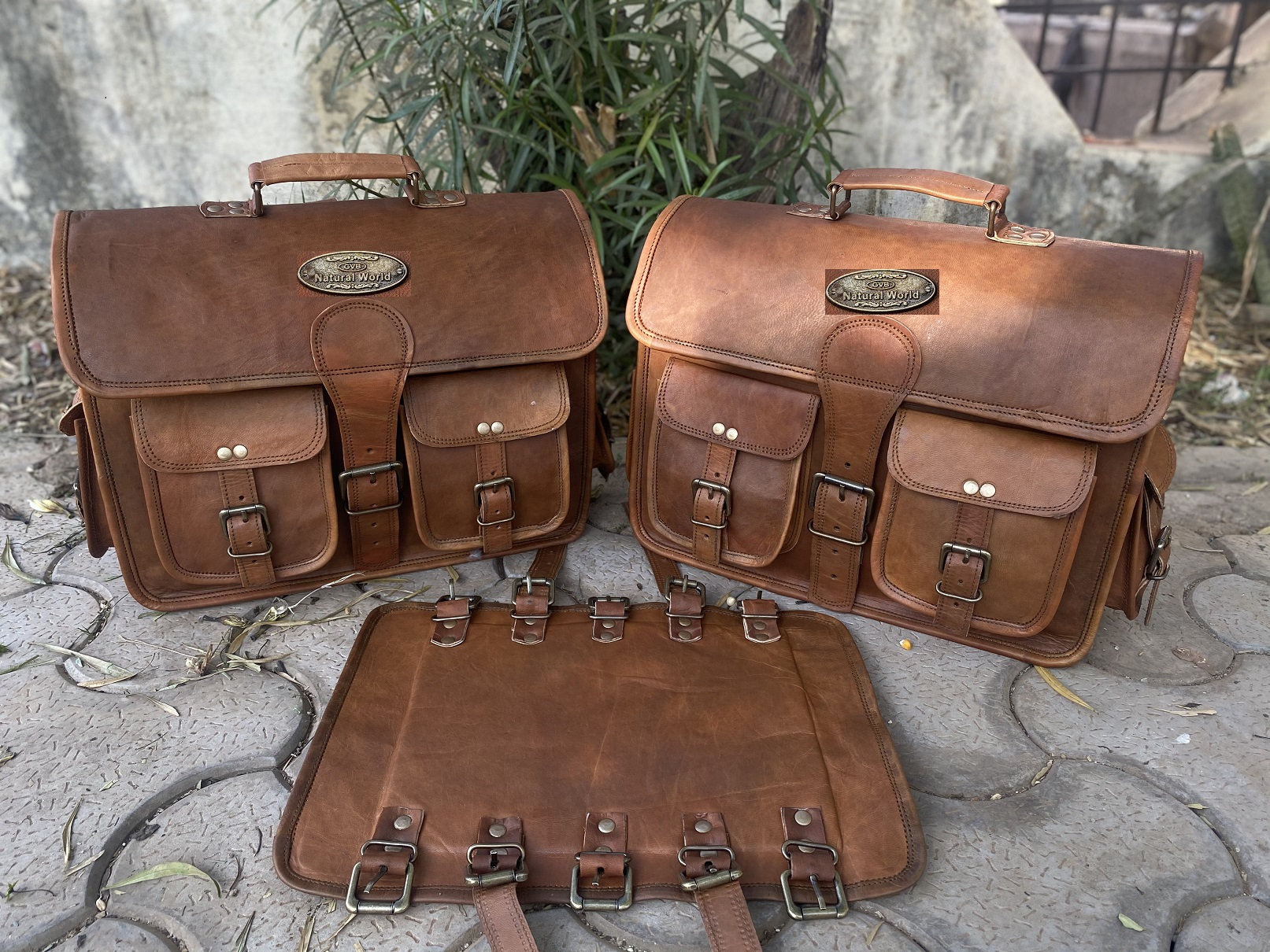 Goat Hide Leather Motorcycle Saddle Bags: Pannier Set of 2 - Etsy