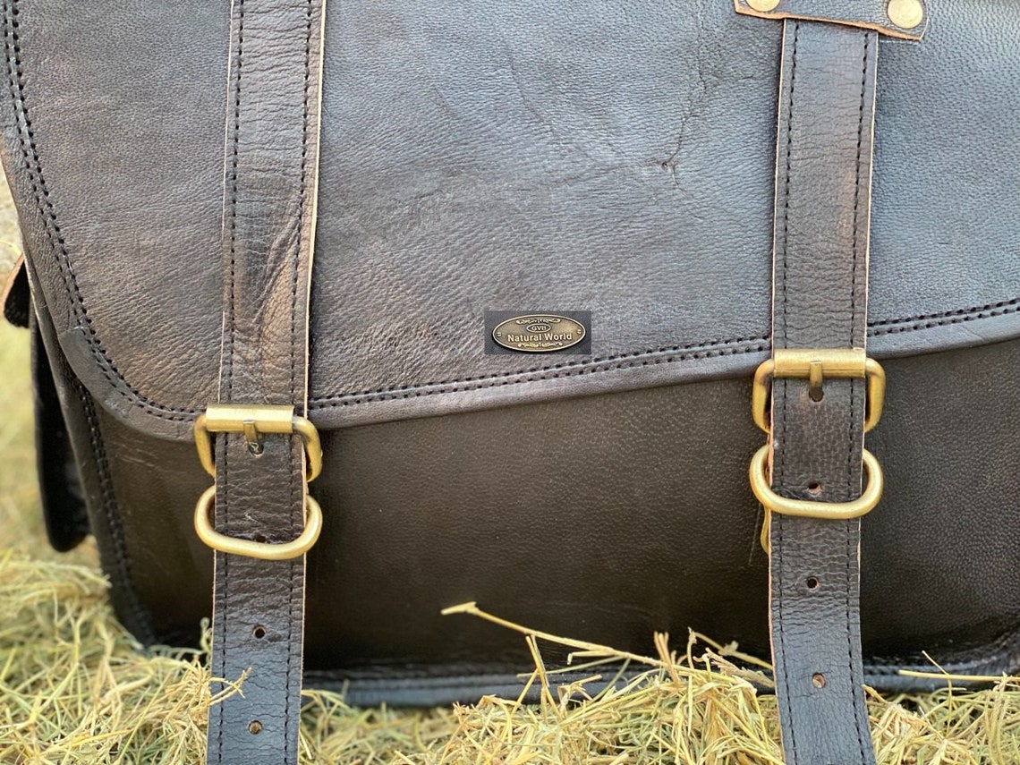 Leather Motorcycle Bag Black Bag Set Saddle Bag Bike Bag Side - Etsy