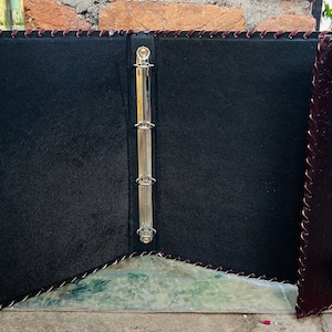 Personalize Leather Ring Binder, Leather Portfolio for Men, Leather 2/3 ...