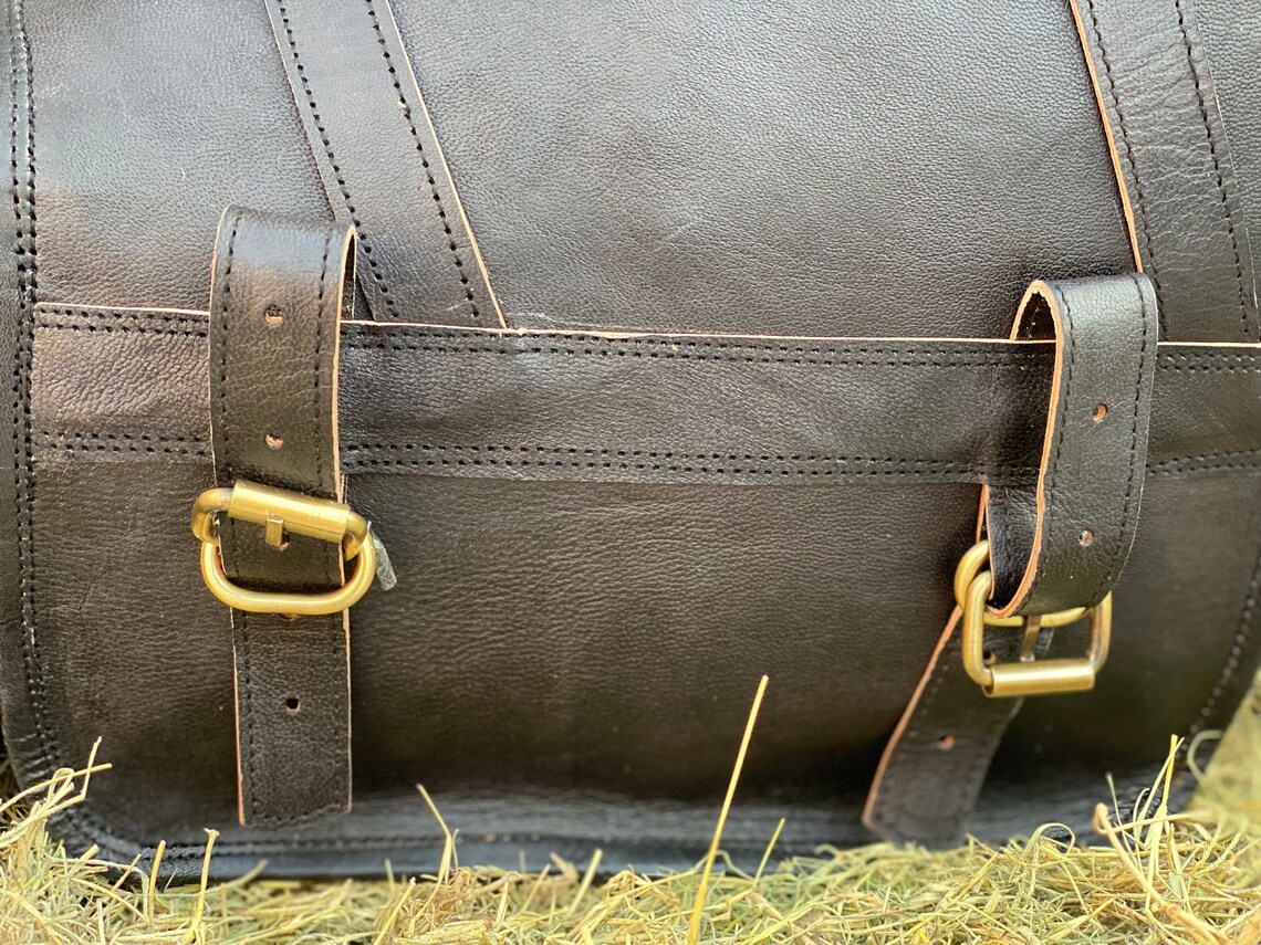 Leather Motorcycle Bag Black Bag Set Saddle Bag Bike Bag Side - Etsy