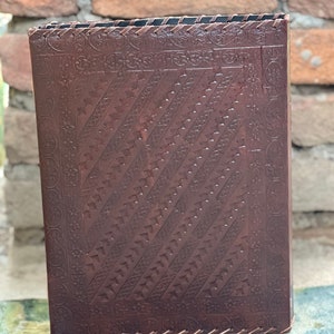 3/4 Ring Binder File Folder A4 Genuine Leather Handmade the Family Tree ...