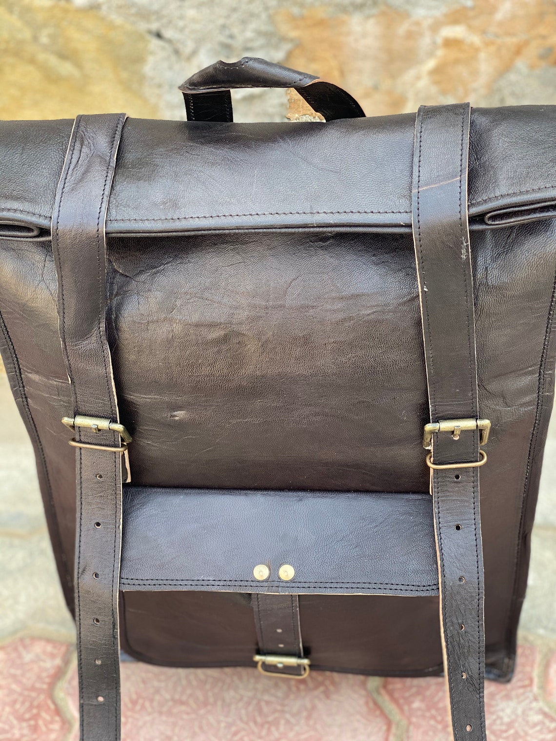 Genuine Vintage Leather Large Backpack for Laptop Notebook - Etsy
