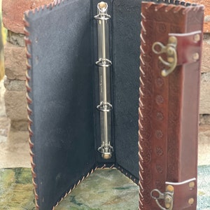 3/4 Ring Binder File Folder A4 Genuine Leather Handmade the Family Tree ...