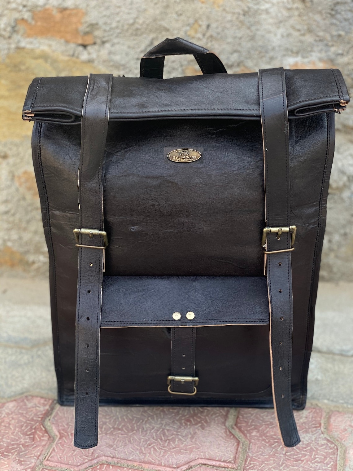 Genuine Vintage Leather Large Backpack for Laptop Notebook - Etsy