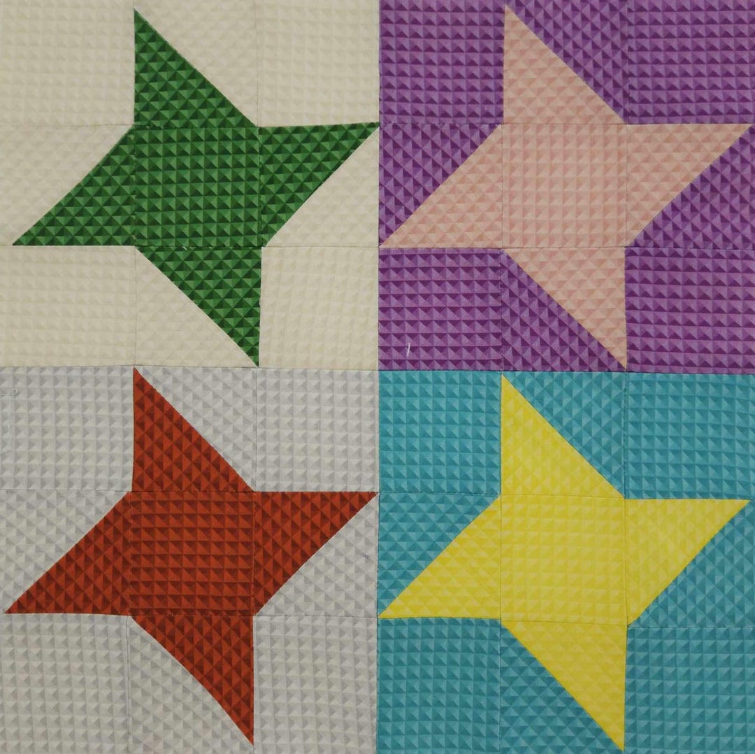 Friendship Star Quilt Block Pattern - February 2025 Quilt Block Mania ...