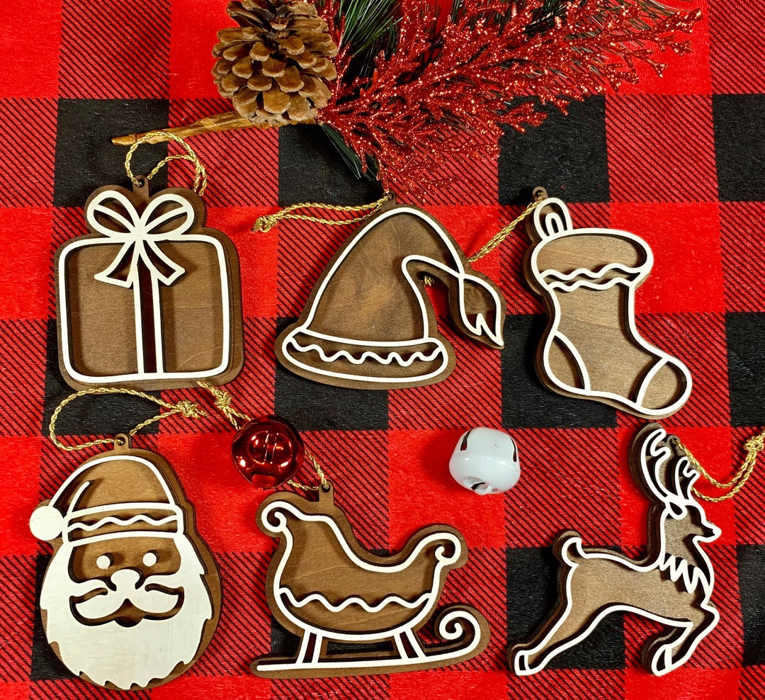 Gingerbread Cookie Ornament, the Santa Mini Set, Set of 6 Christmas ...