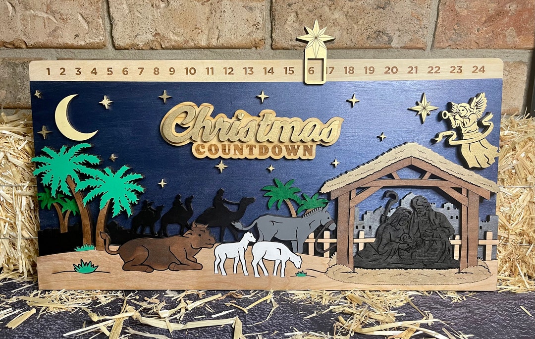Personalized Christmas Nativity Countdown, Christmas Advent Calendar ...