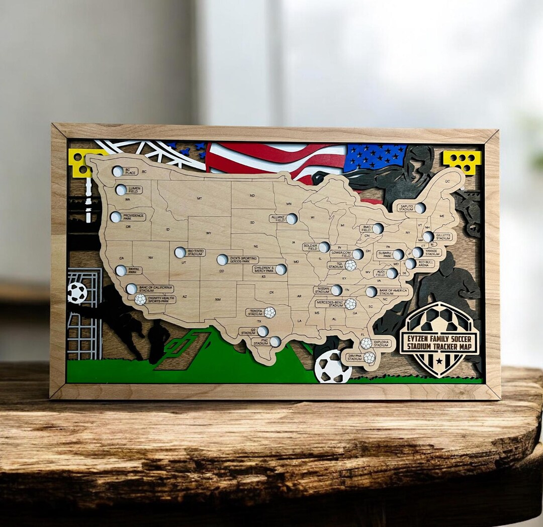 Personalized Soccer Stadium Tracker Map • Soccer Field Map • Soccer Fan ...
