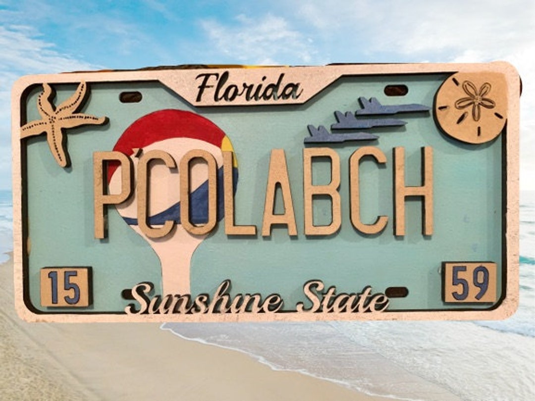 Pensacola Beach License Plate Look-a-like/beach Ball/blue - Etsy